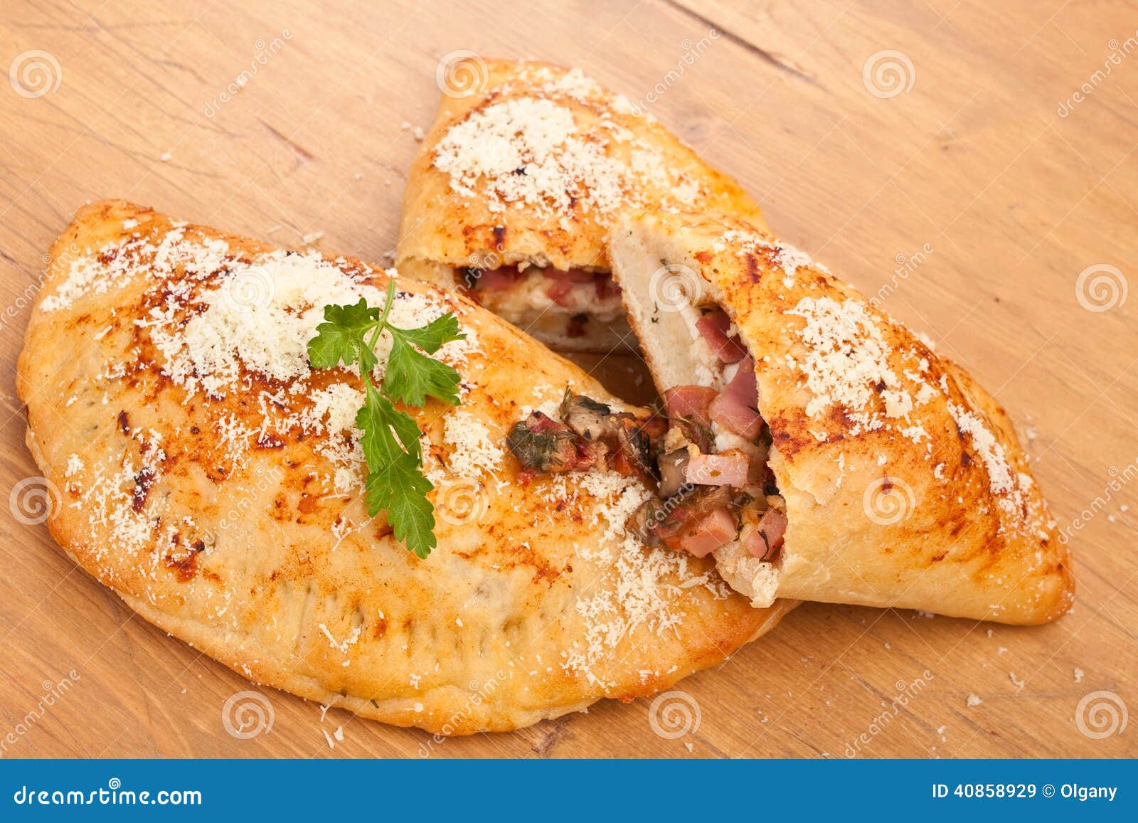 Calzone Pizza stock image. Image of cooking, dinner, grated - 40858929