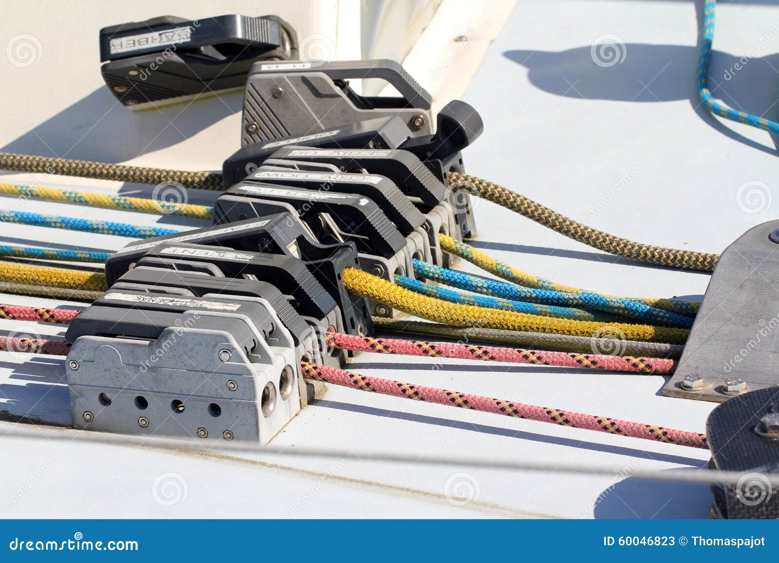 Cam cleats on sailing ship stock image. Image of cleat - 60046823