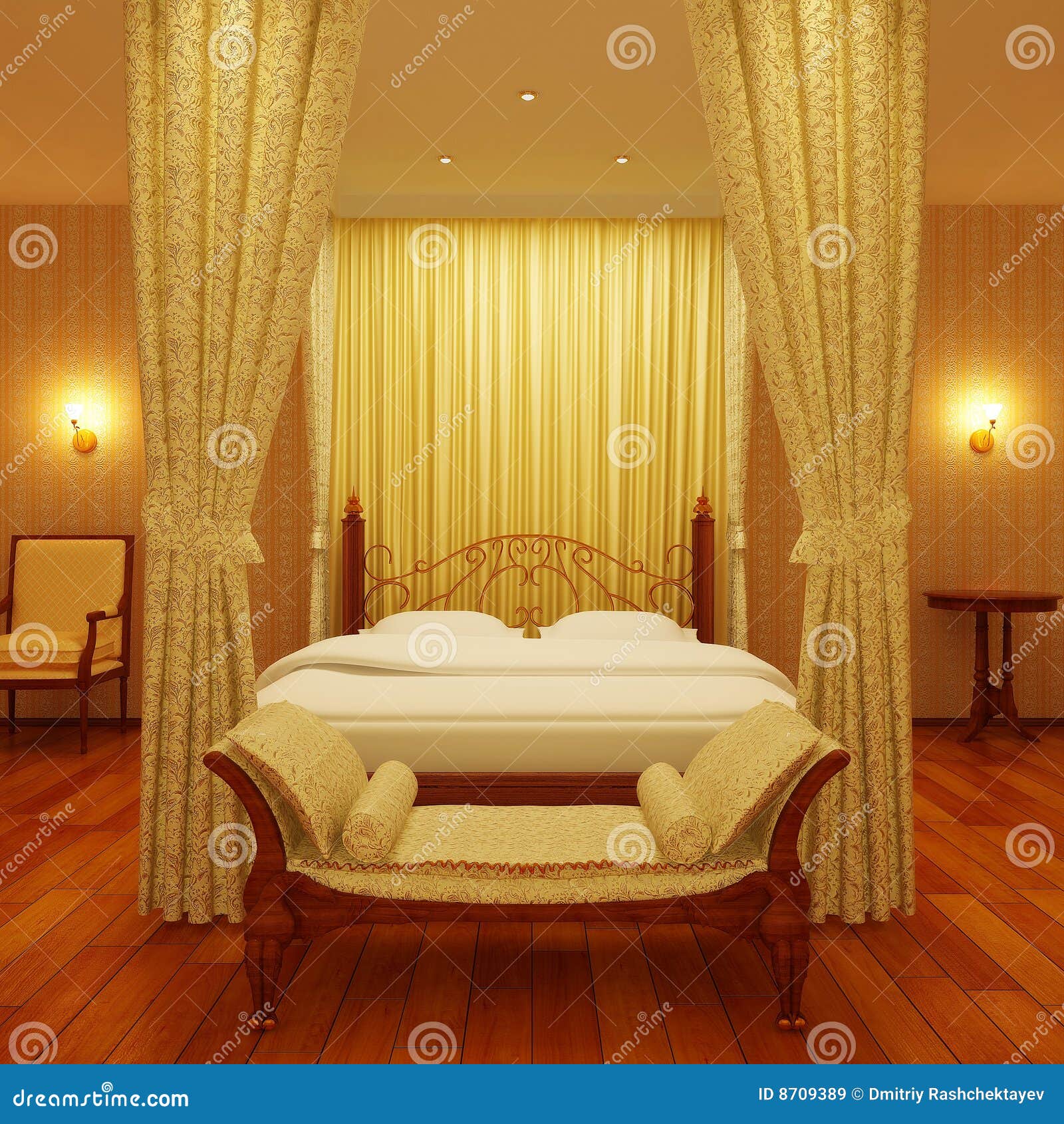 Cama Lujosa De La Cama Imperial Imagen de archivo - Imagen de muebles ...