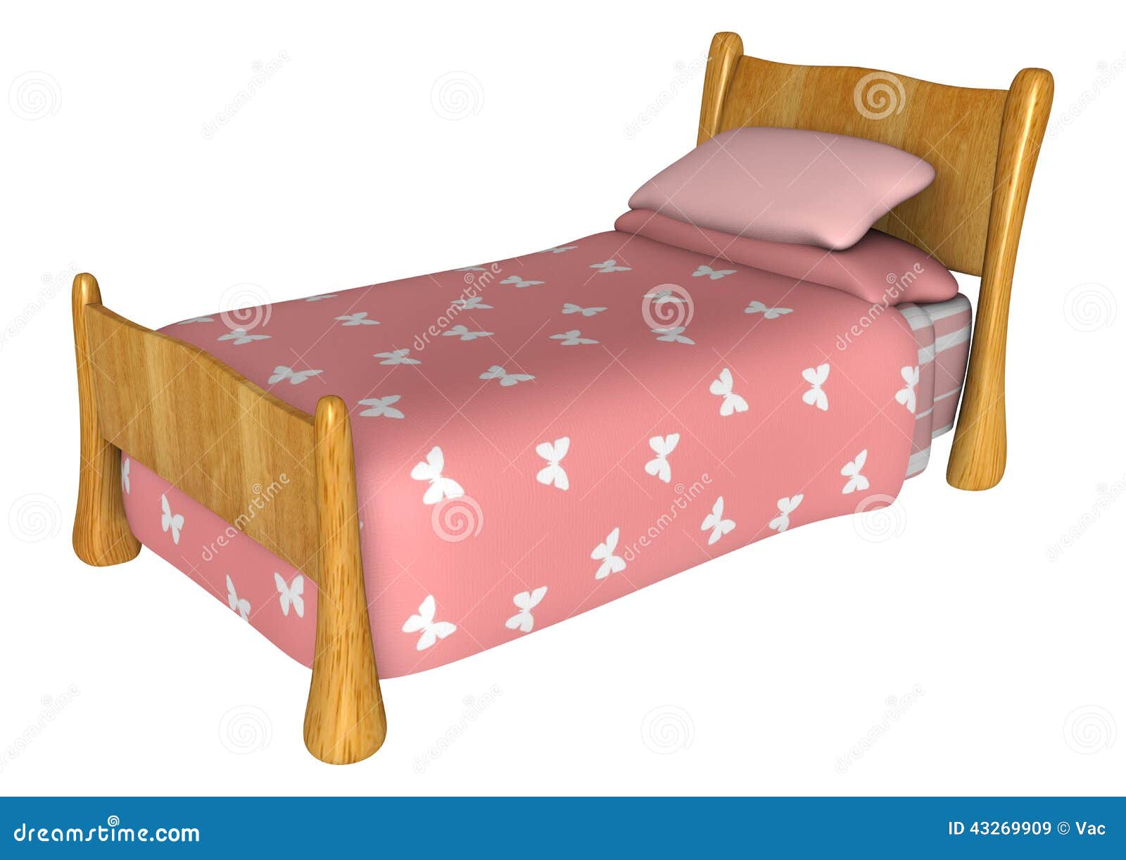 Cama rosada stock de ilustración. Ilustración de blanco - 43269909