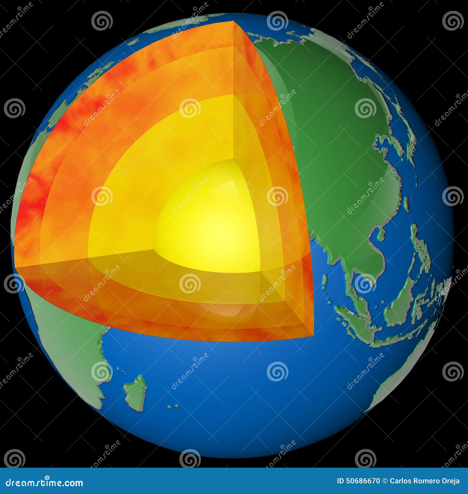 Camadas da terra ilustração stock. Ilustração de continental - 50686670