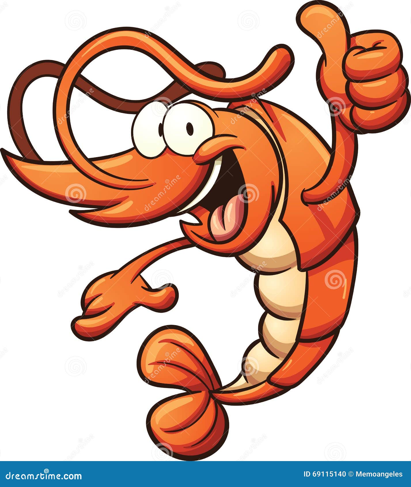 Camarón de la historieta ilustración del vector. Ilustración de aislado ...