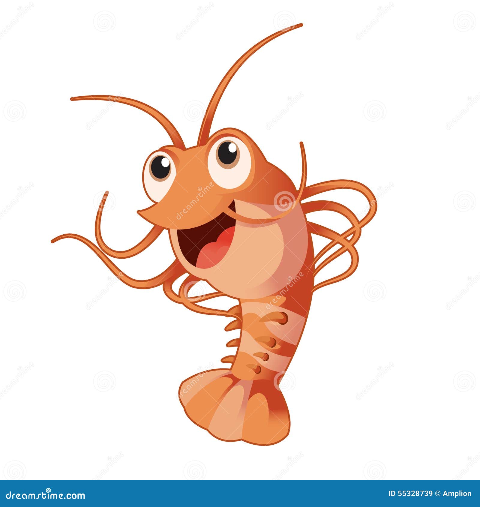 Camarón divertido ilustración del vector. Ilustración de caracteres ...