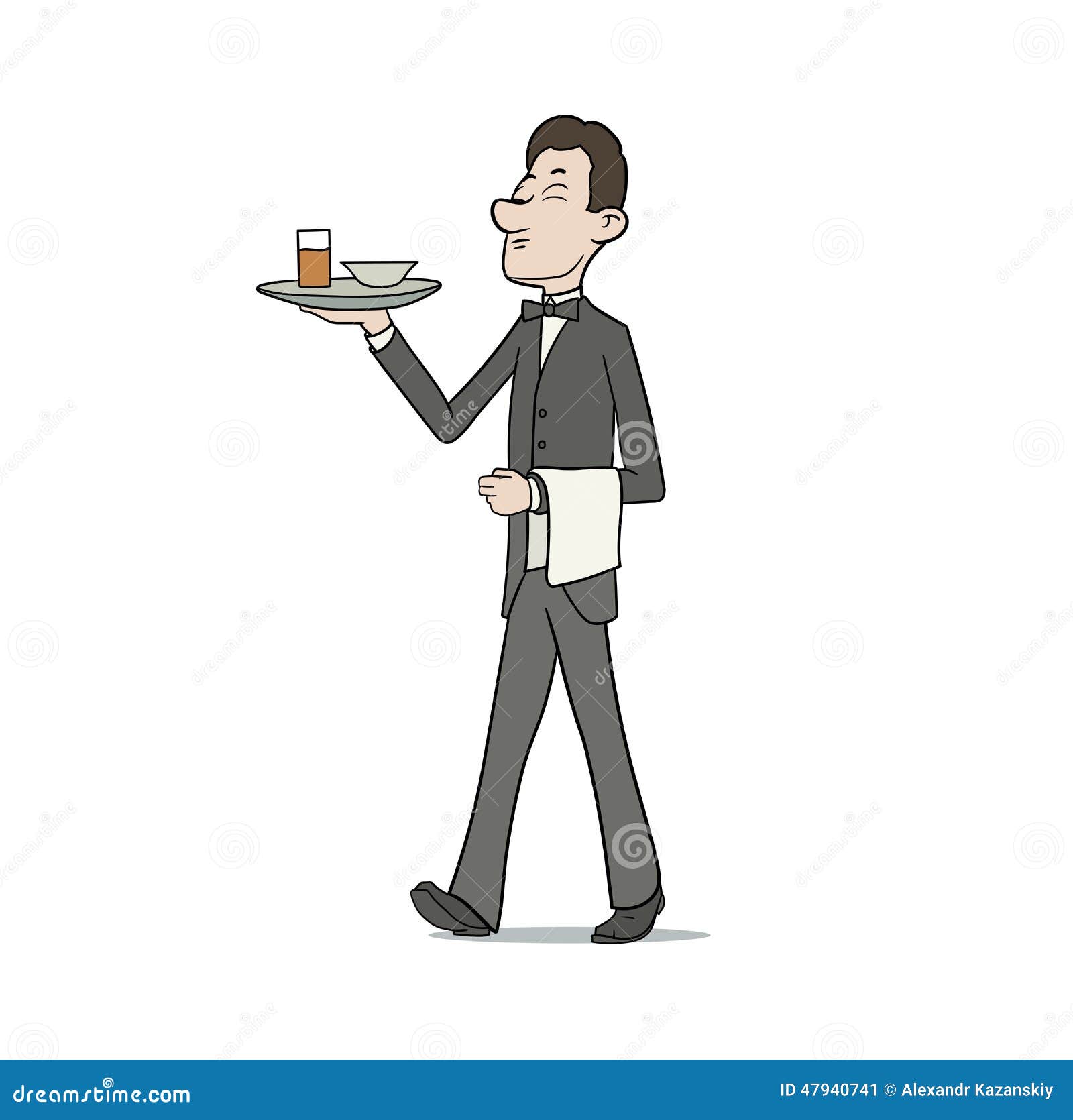 Camarero ilustración del vector. Ilustración de contorno - 47940741