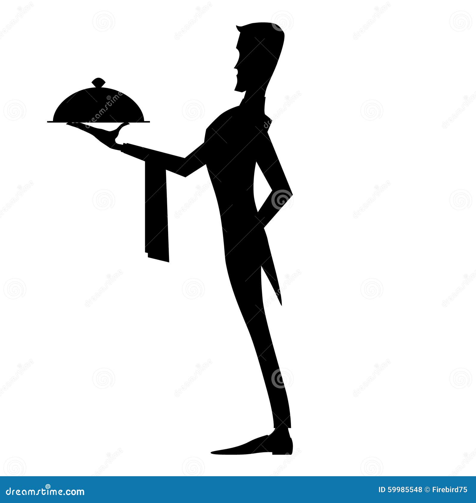 Camarero Elegante Con El Plato Ilustración del Vector - Ilustración de ...