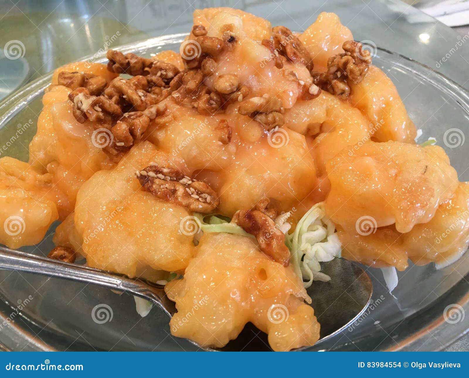 Camarones Con Las Nueces, Comida China Foto de archivo - Imagen de ...