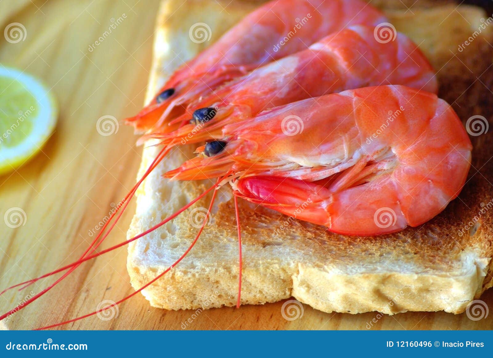 Camarones En Pan De La Tostada. Foto de archivo - Imagen de cocina ...