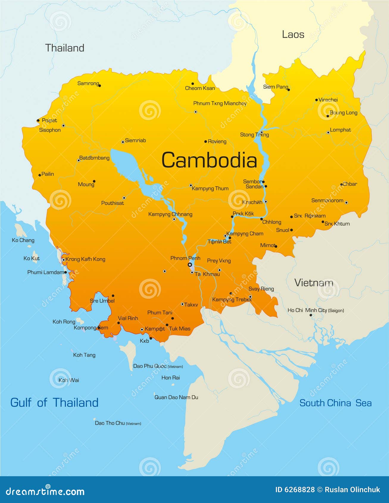 Cambodia stock vector. Illustration of design, geography - 6268828