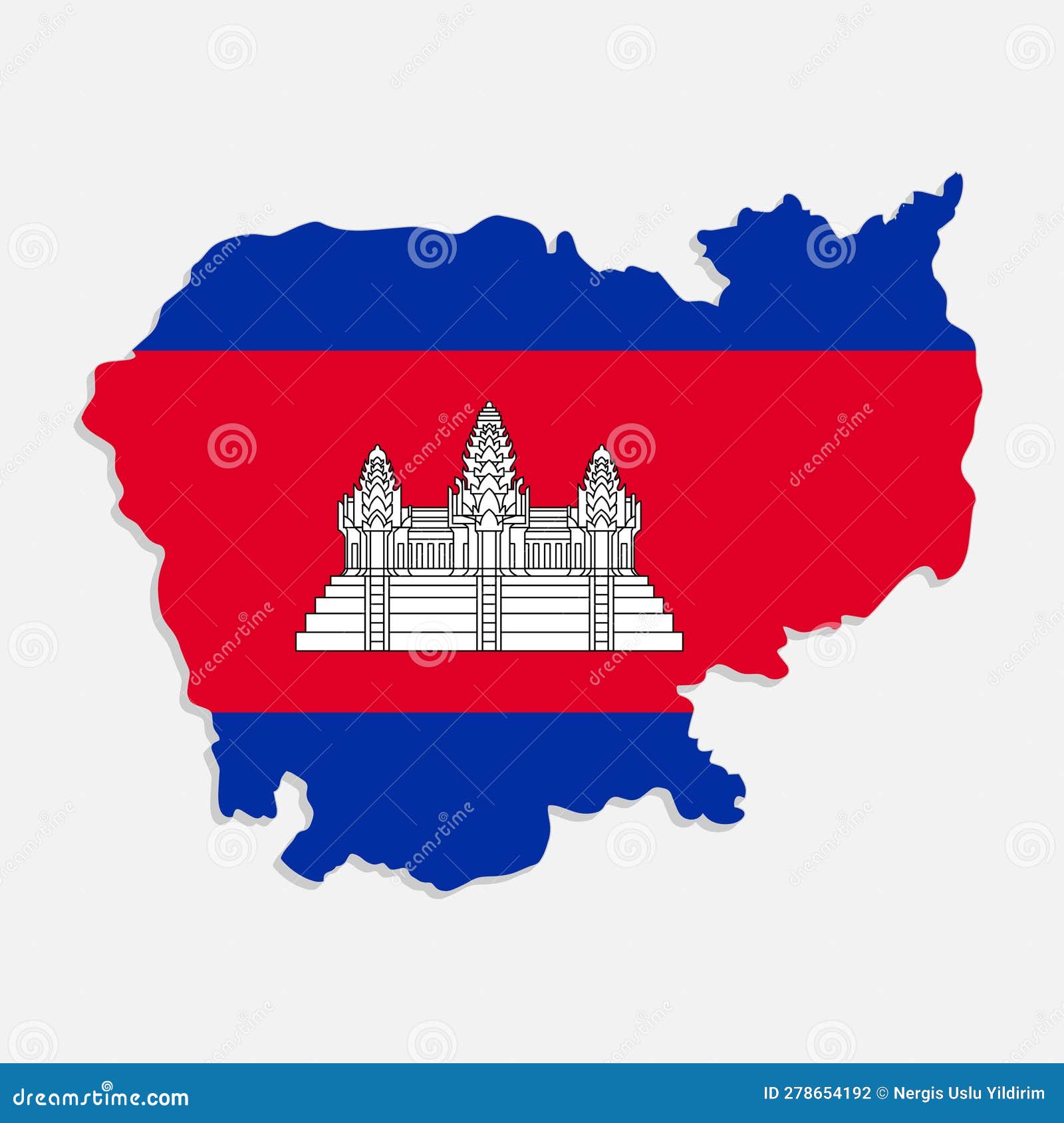 Cambodia flag map stock vector. Illustration of design - 278654192