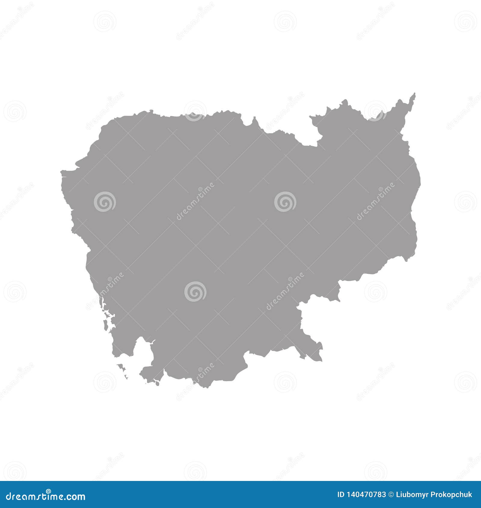 Cambodia Map. High Detailed Map Of Cambodia On White Background Stock ...