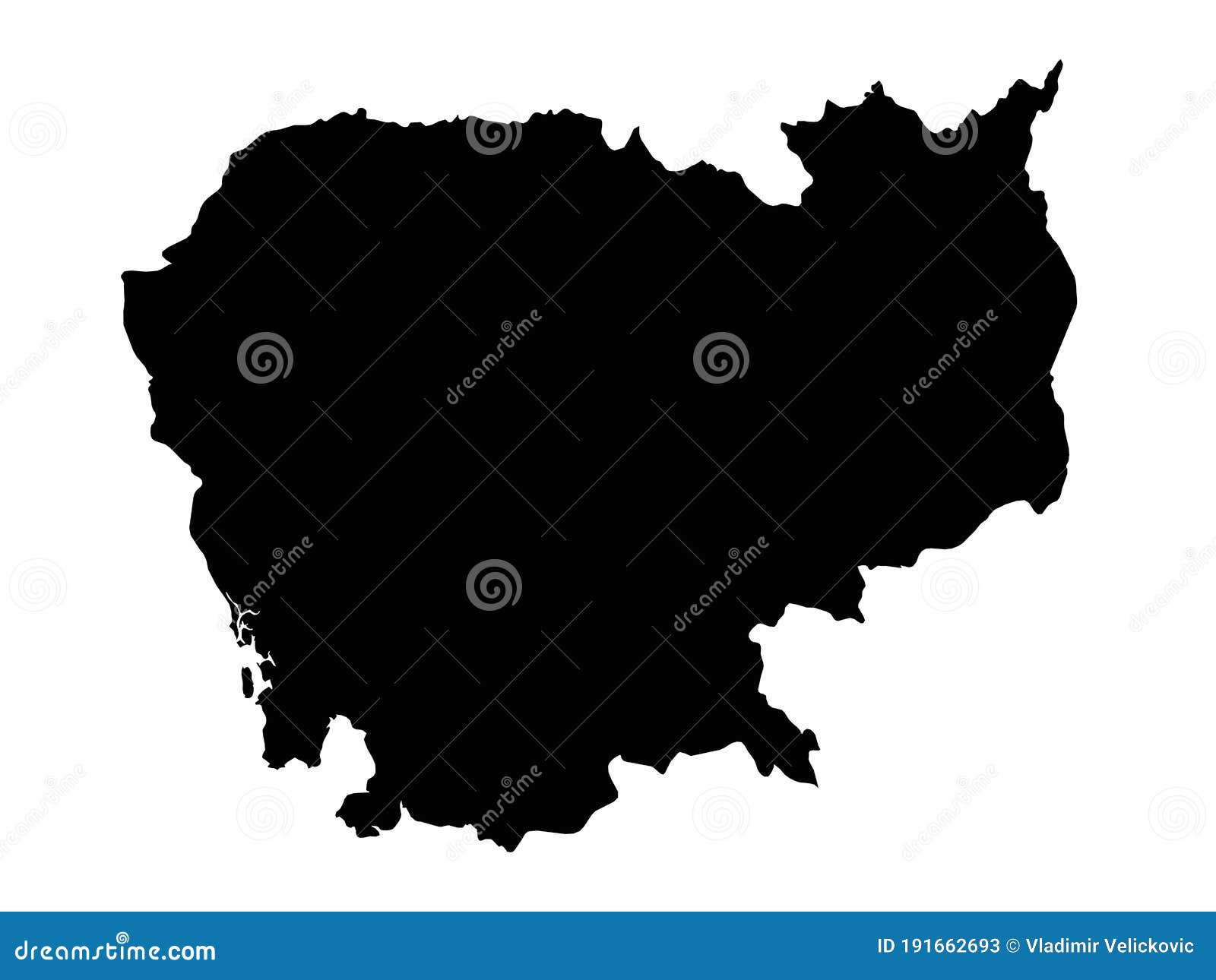 Cambodia State Map Vector Silhouette | CartoonDealer.com #123850342