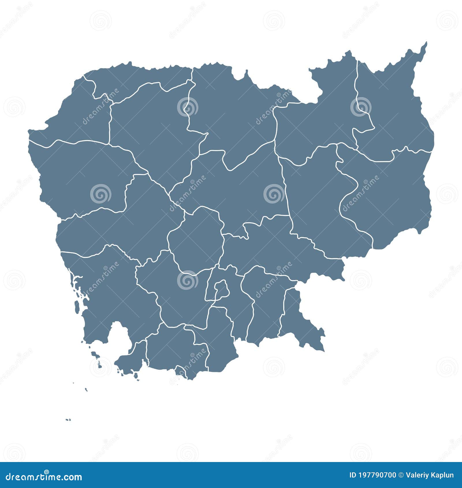 Cambodia State Map Vector Silhouette | CartoonDealer.com #123850342