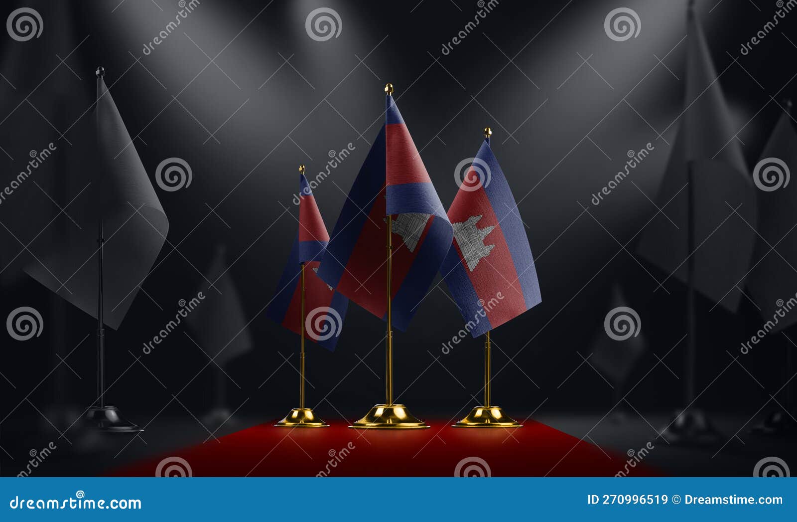 The Cambodia National Flag on the Red Carpet Stock Image - Image of ...