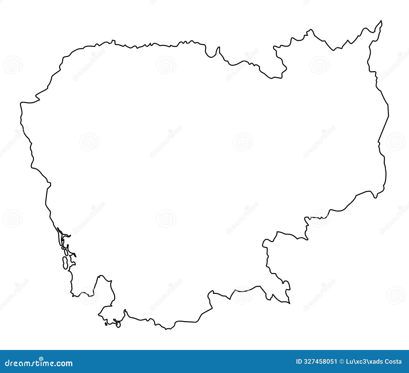 Cambodia Map. Outline State Map Of Cambodia. Political Map Of Cambodia ...