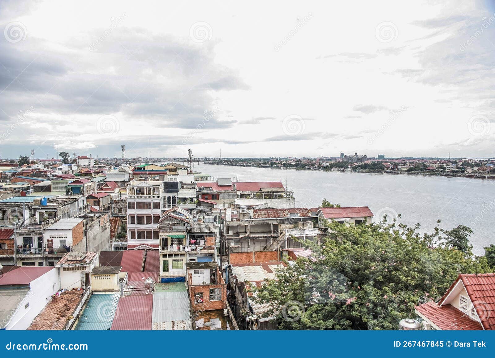 Cambodia - Phnom Penh Over View at Riverside Stock Image - Image of ...