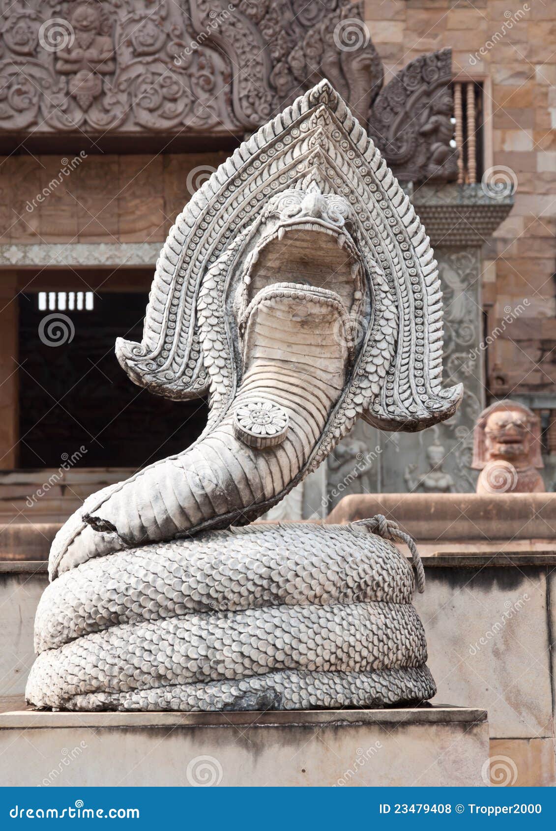 Cambodia Style of Snake Statue Stock Photo - Image of detail, object ...