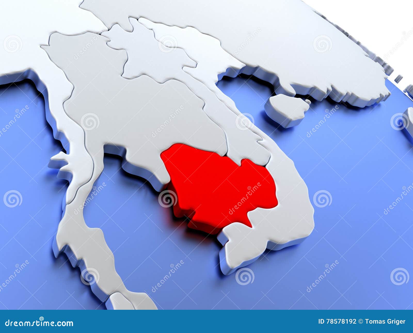 Cambodia on world map stock illustration. Illustration of diplomacy ...