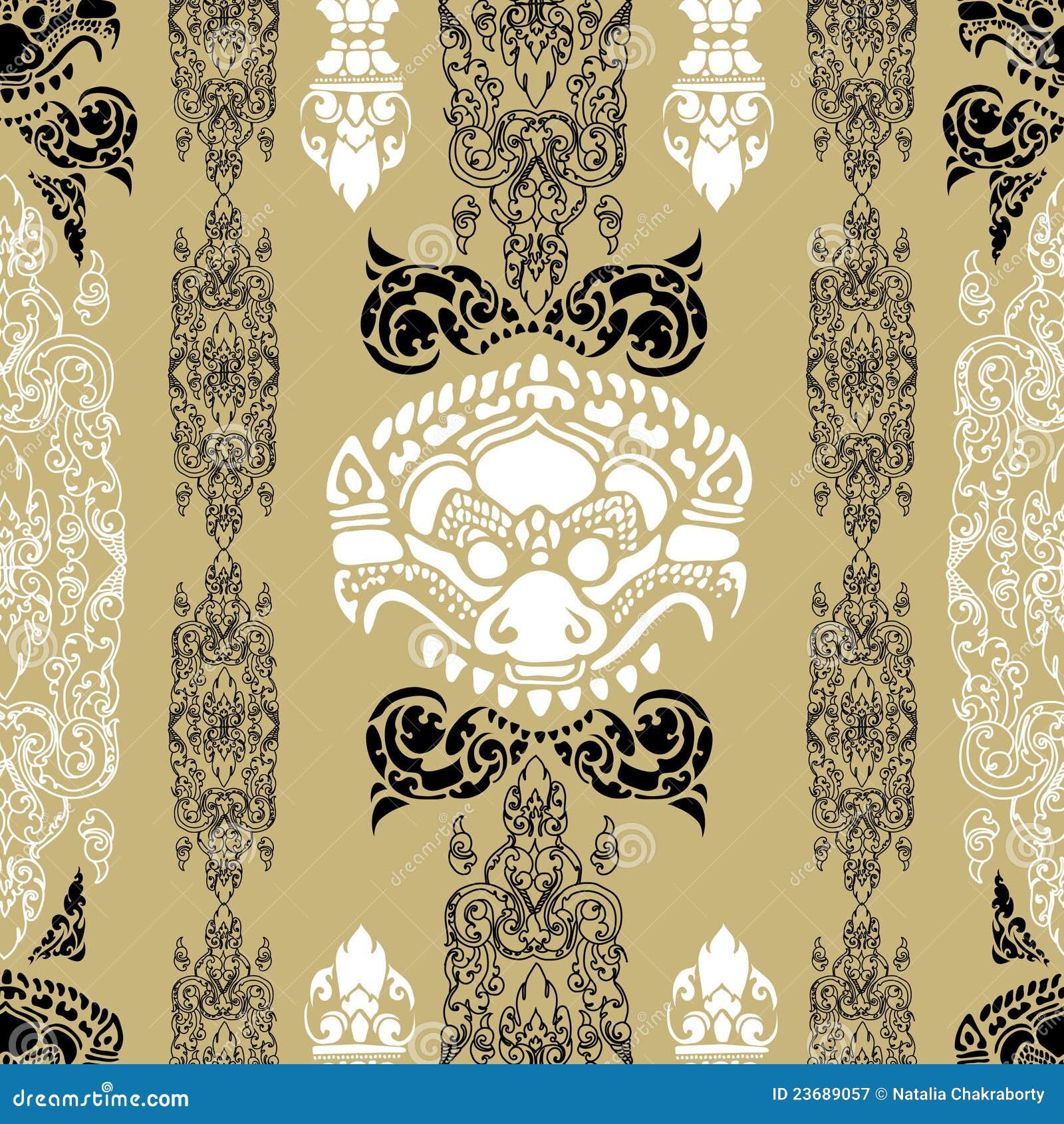 Cambodian floral pattern stock vector. Illustration of texture - 23689057