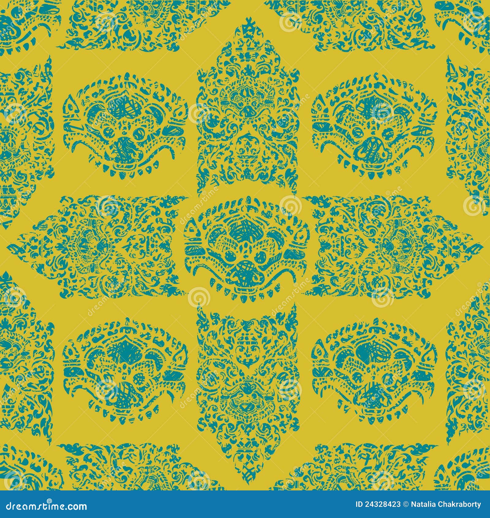 Cambodian floral pattern stock vector. Illustration of flower - 24328423