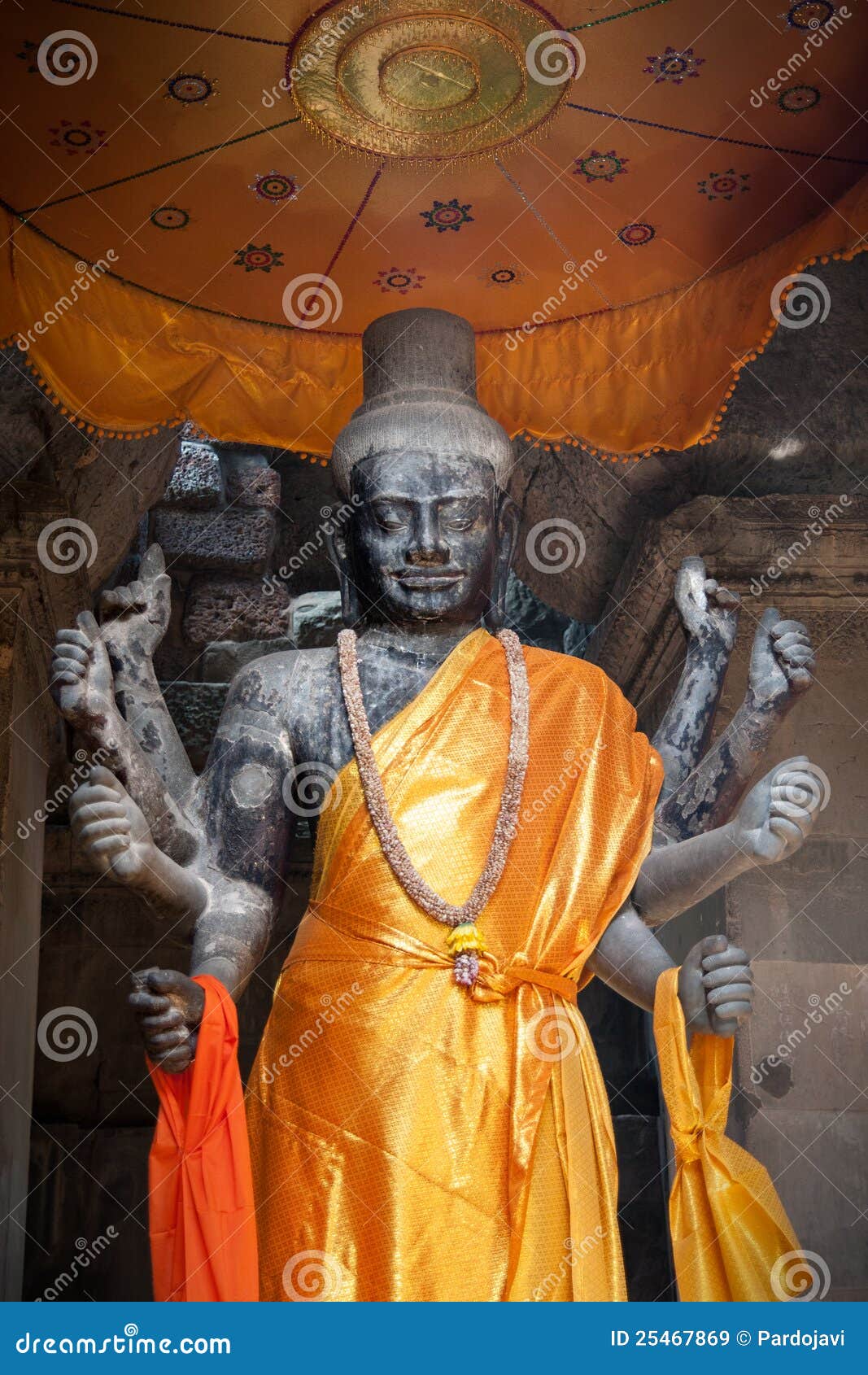 Cambodian statue of Vishnu stock image. Image of historical - 25467869