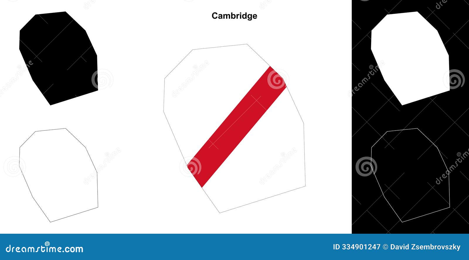 Cambridge Outline Map Cartoon Vector | CartoonDealer.com #357449895