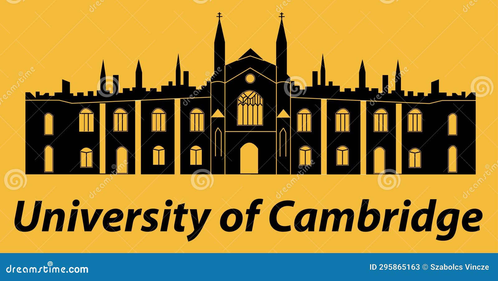 Cambridge University stock vector. Illustration of tower - 295865163