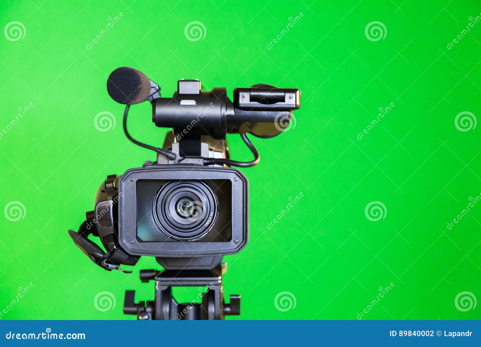 Camcorder on a Green Background. Filming in the Interior Stock Photo ...