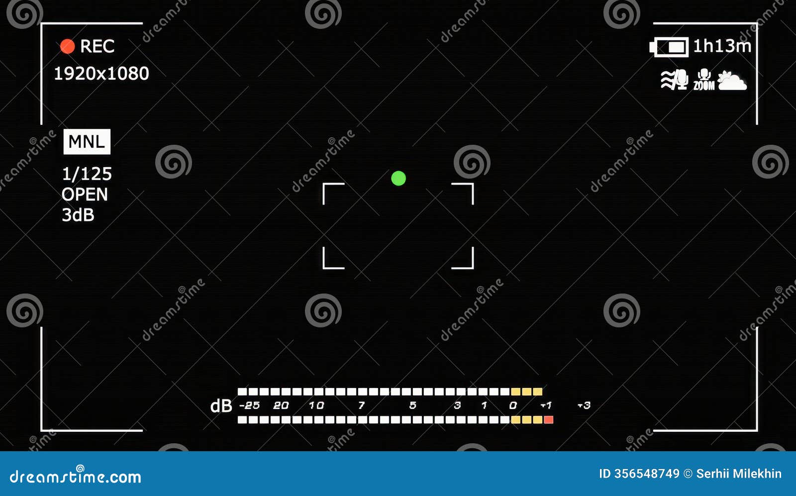 Camcorder Viewfinder with Transparent Screen. Recording Concept with ...