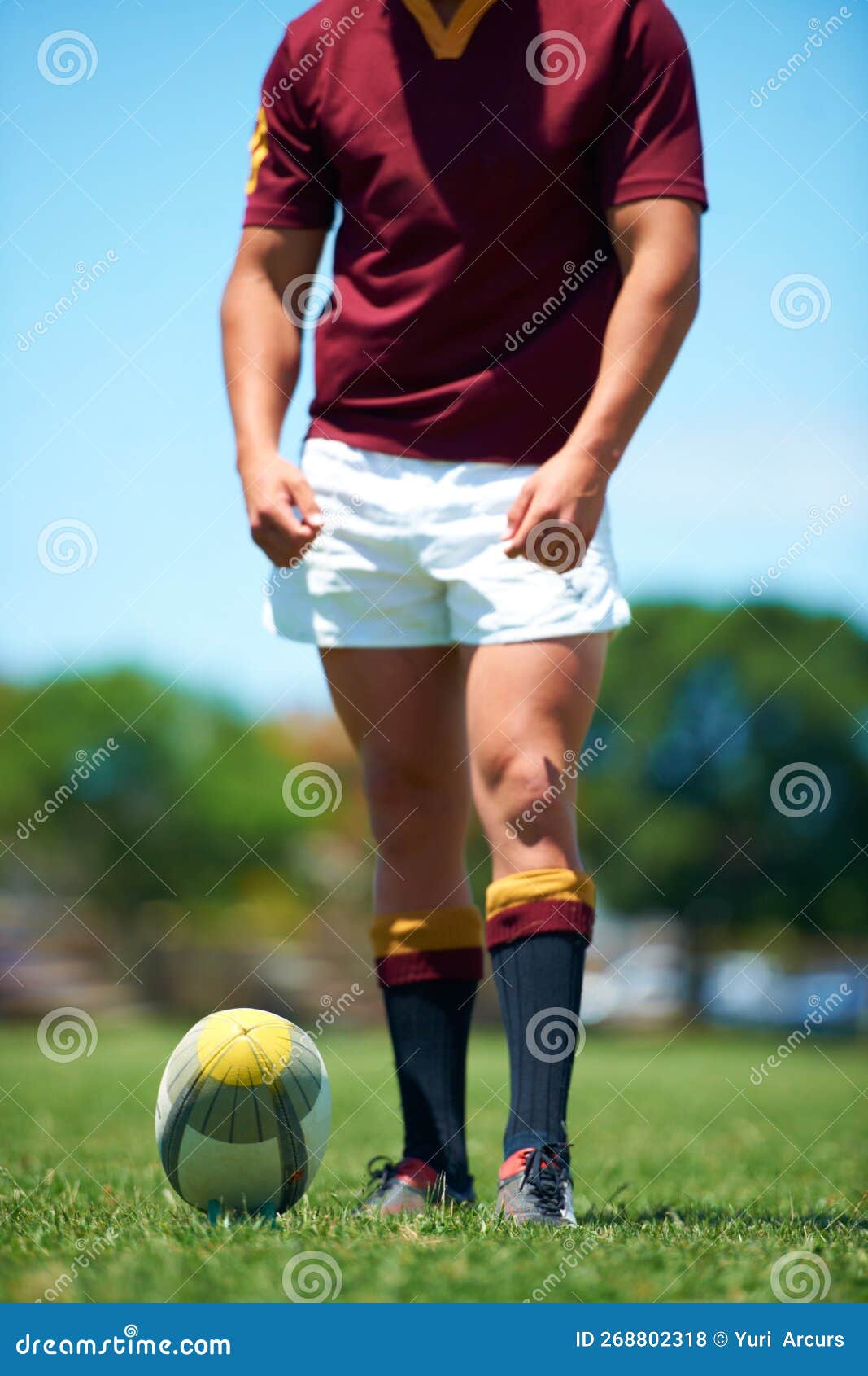 We Came To Win. a Rugby Player Kicking for Poles. Stock Photo - Image ...