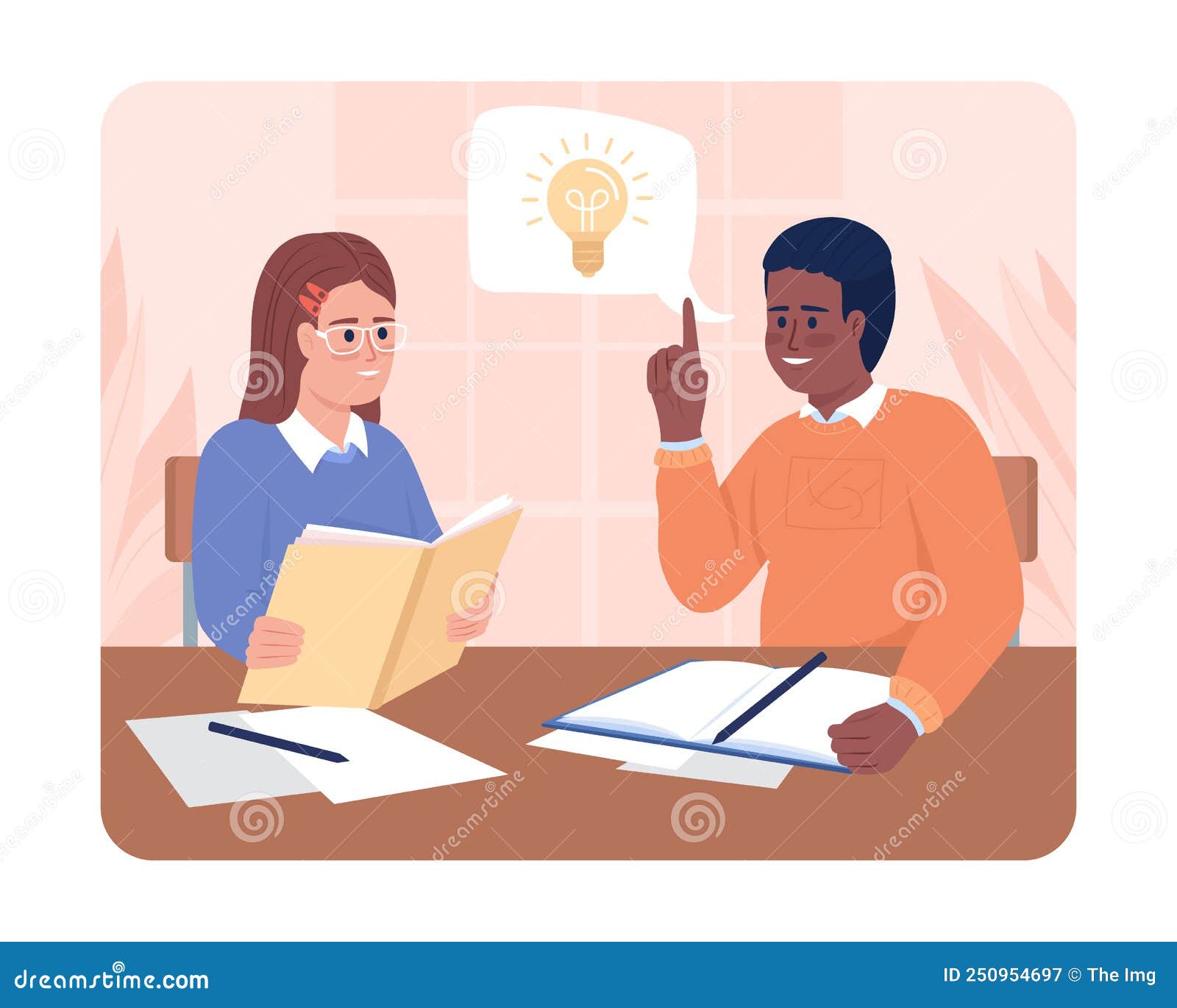 Came Up with Idea about Group Project 2D Vector Isolated Illustration ...