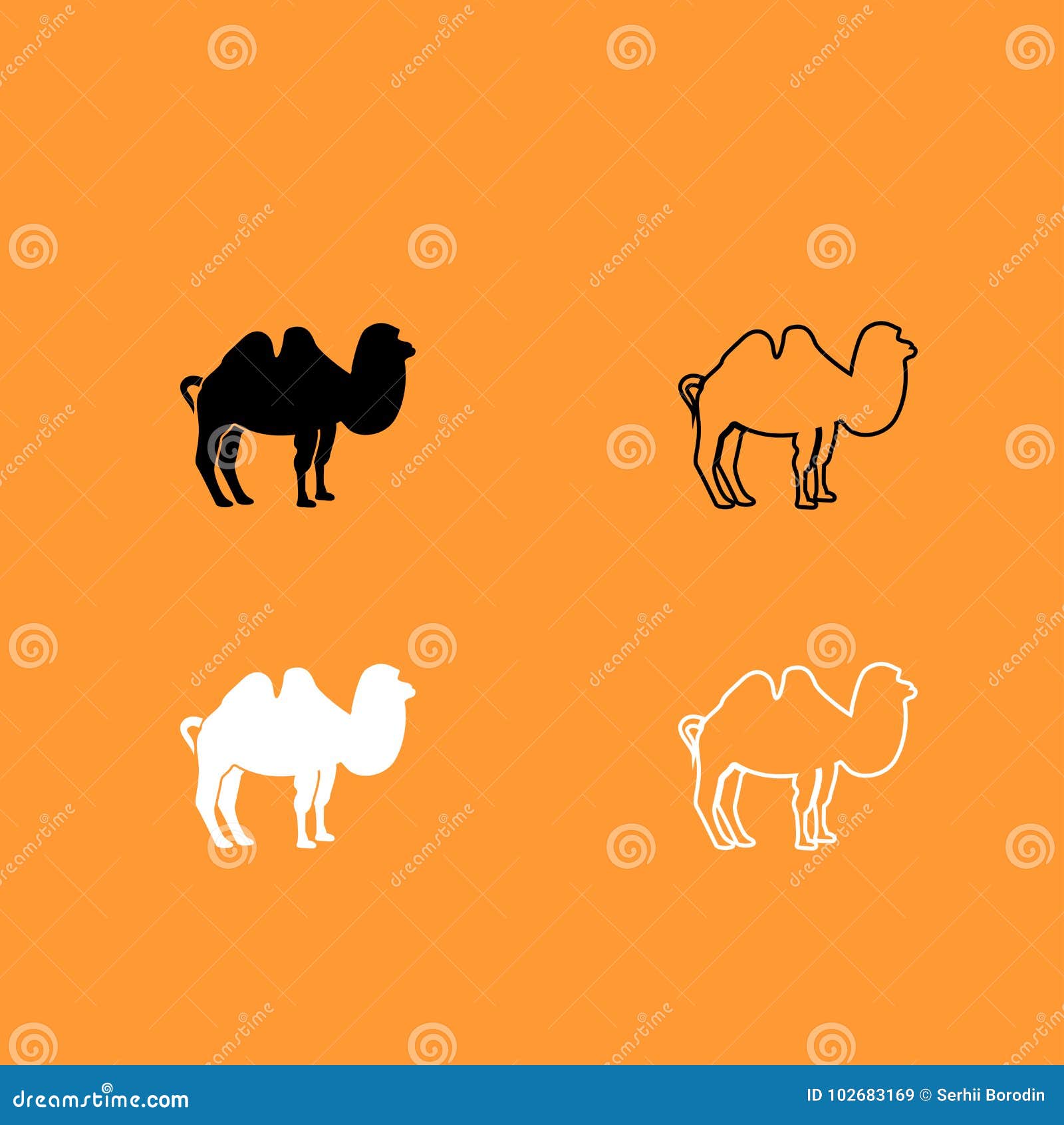 Camel Black and White Icon . Stock Vector - Illustration of isolated ...