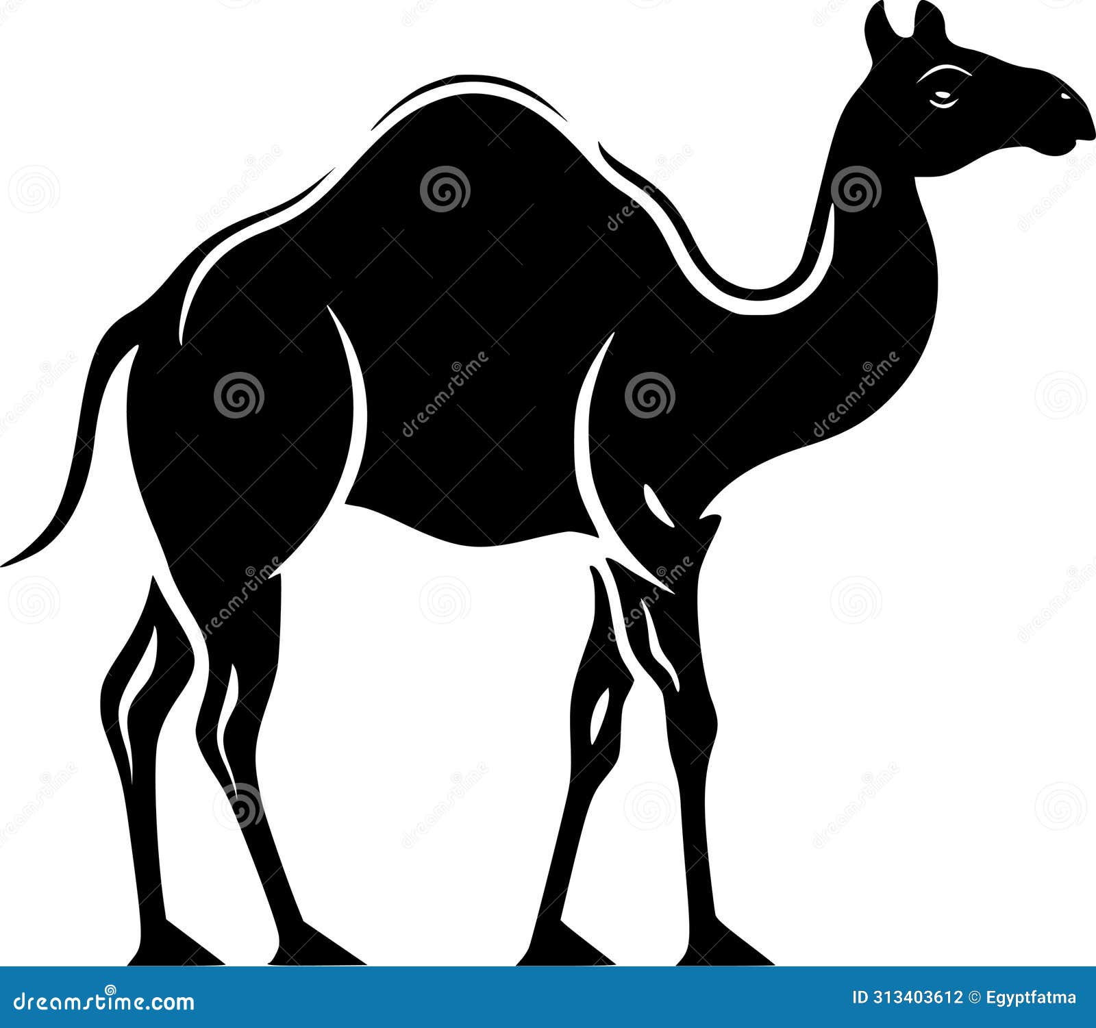 Camel - Black and White Vector Illustration Stock Vector - Illustration ...