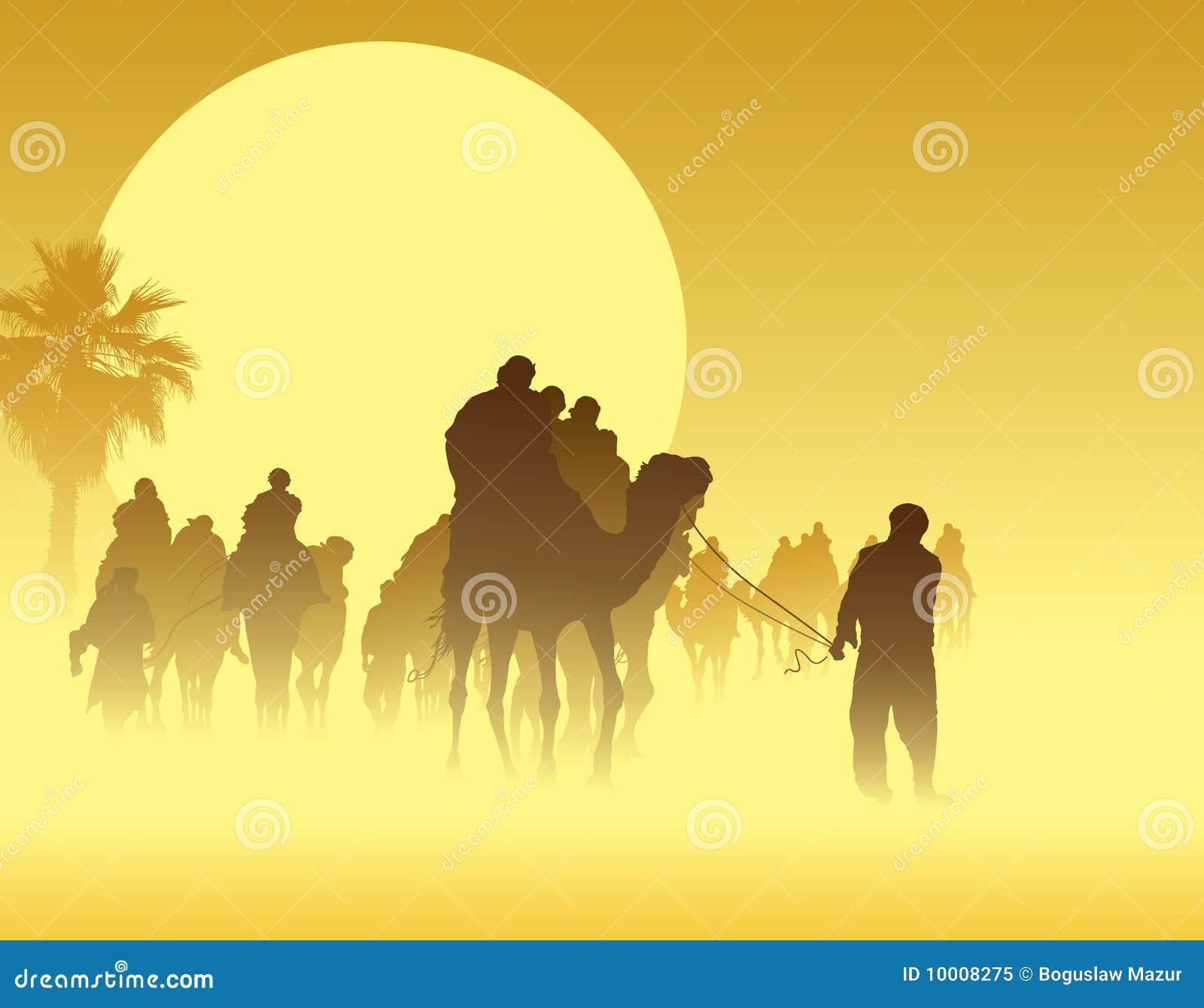 Camel Caravan Vector