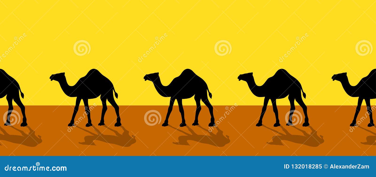 Camel caravan illustration stock vector. Illustration of shadow - 132018285
