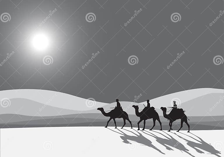 Camel caravan Silhouette stock vector. Illustration of nature - 83747524