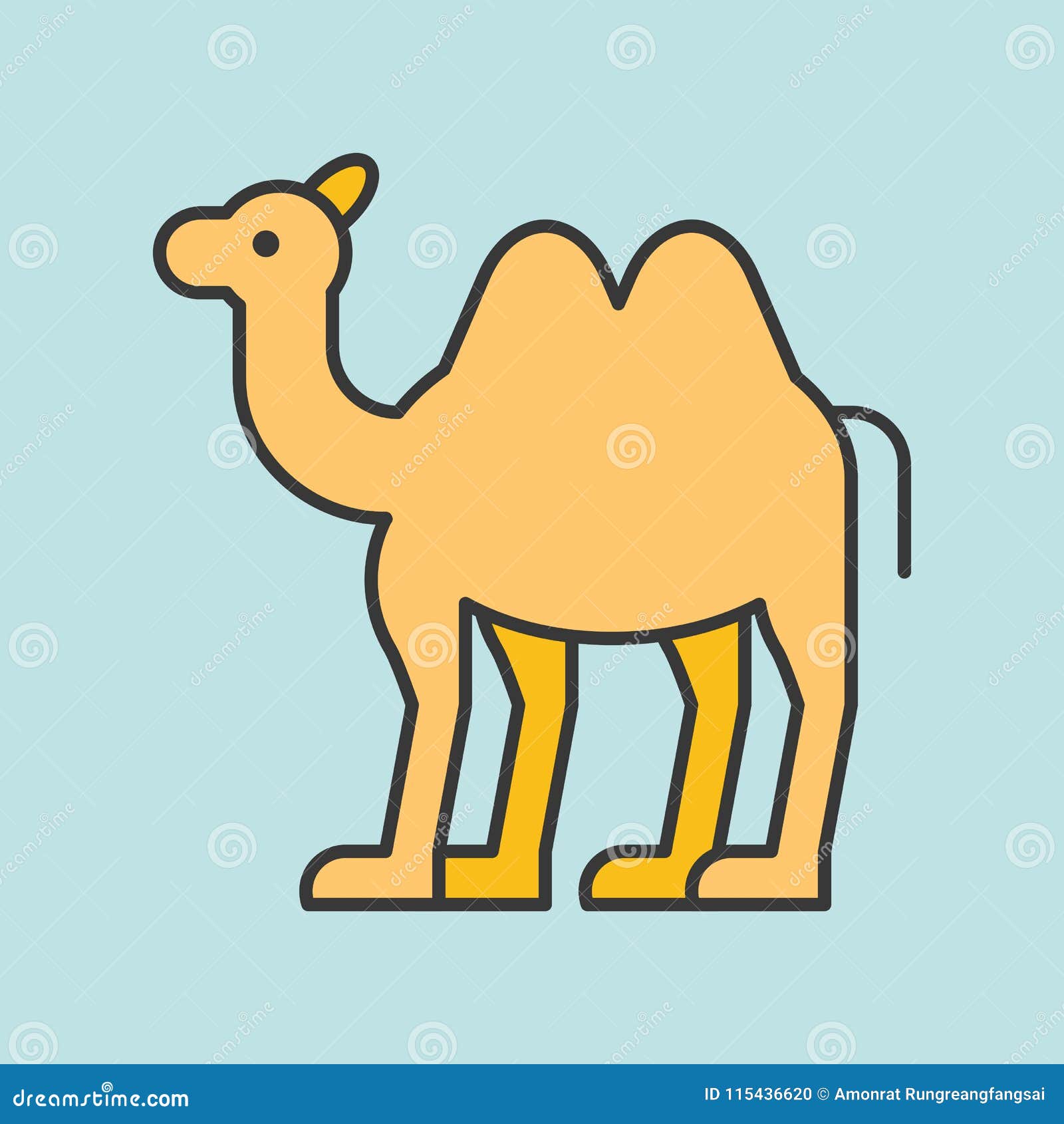 Camel icon stock vector. Illustration of hump, camel - 115436620