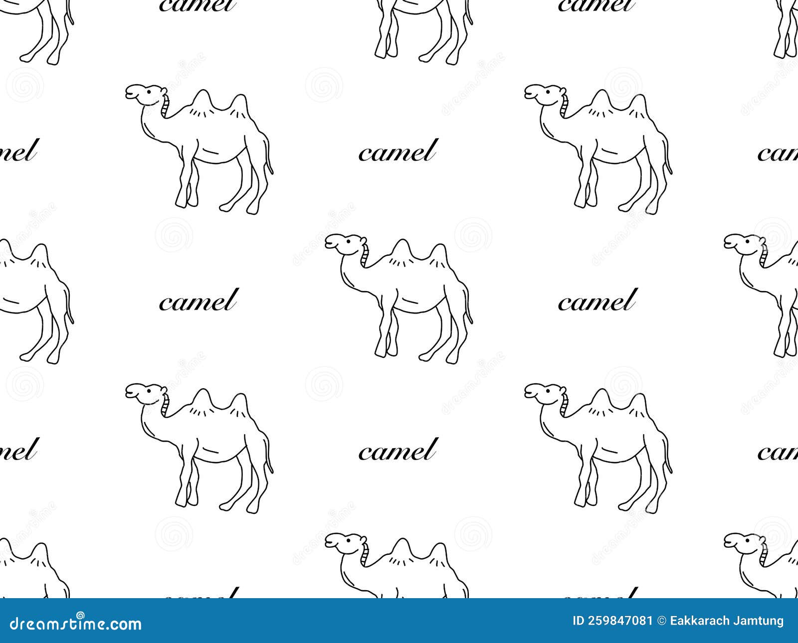 Camel Seamless Pattern on White Background Stock Vector - Illustration ...