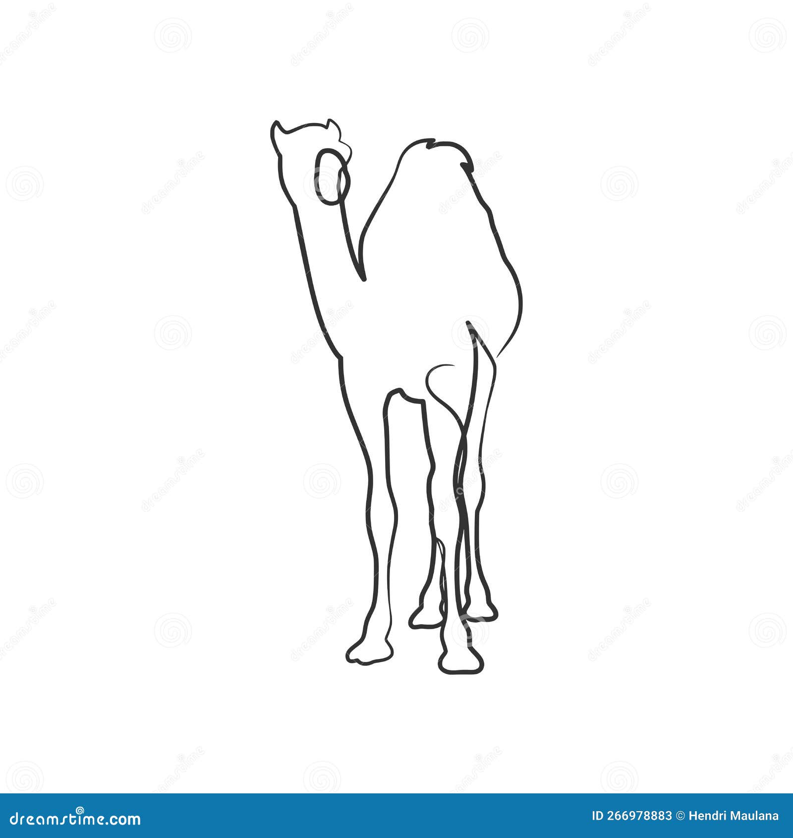 Camel Continuous One Line Art Drawing Stock Vector - Illustration of ...