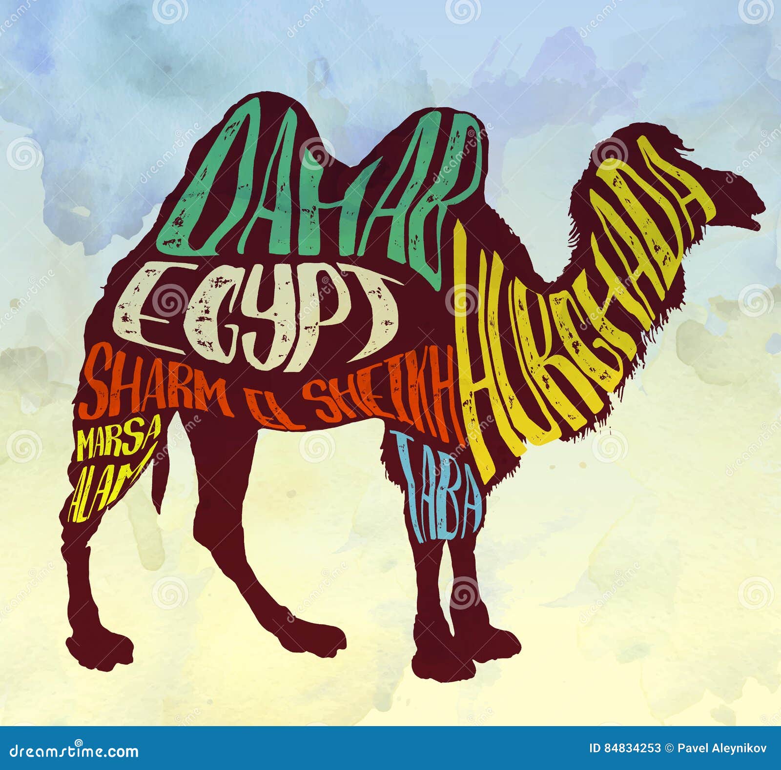 Camel with Creative Lettering, Vector Image Stock Vector - Illustration ...