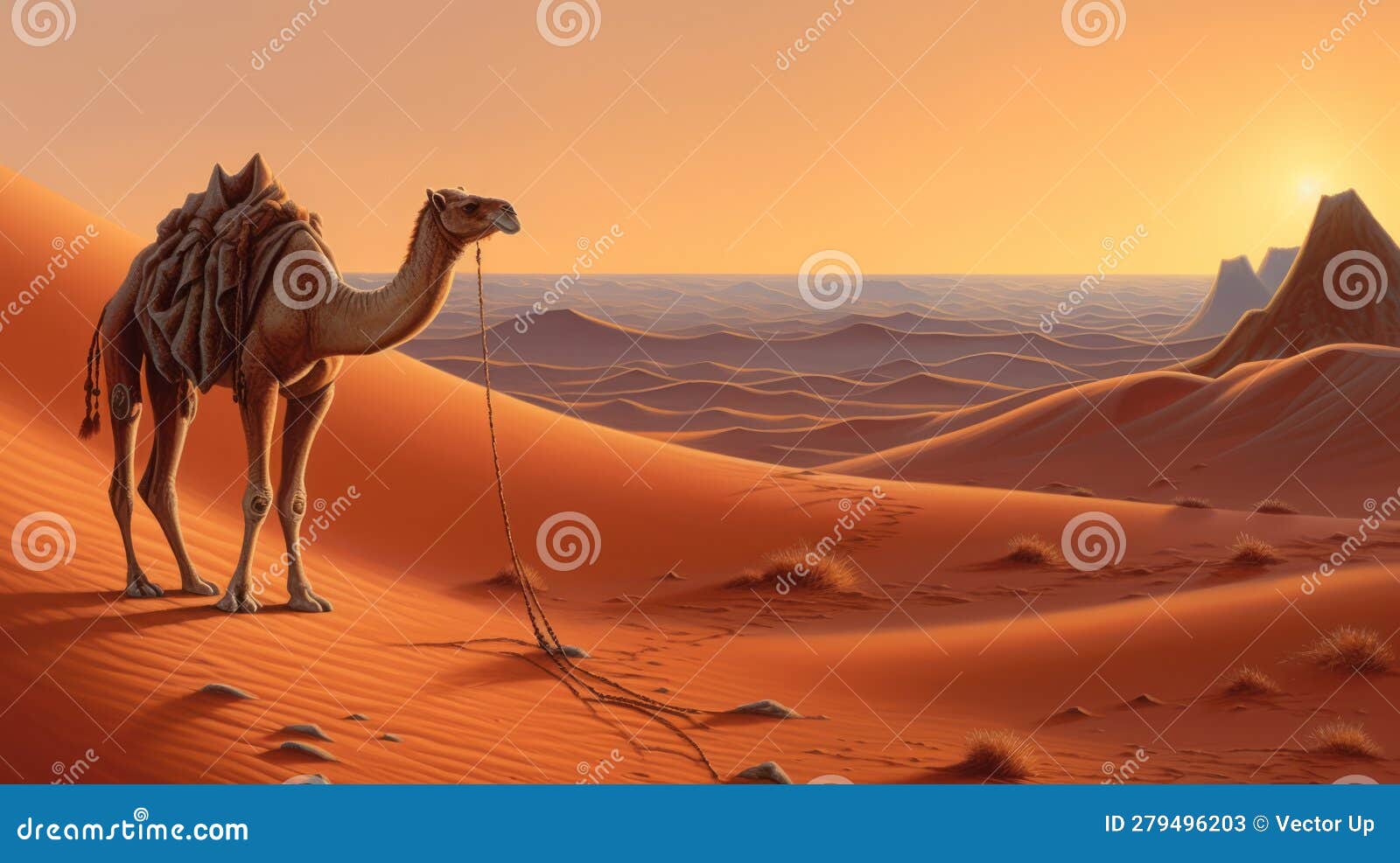 Camel in the Desert. Generative AI Stock Image - Image of animals ...