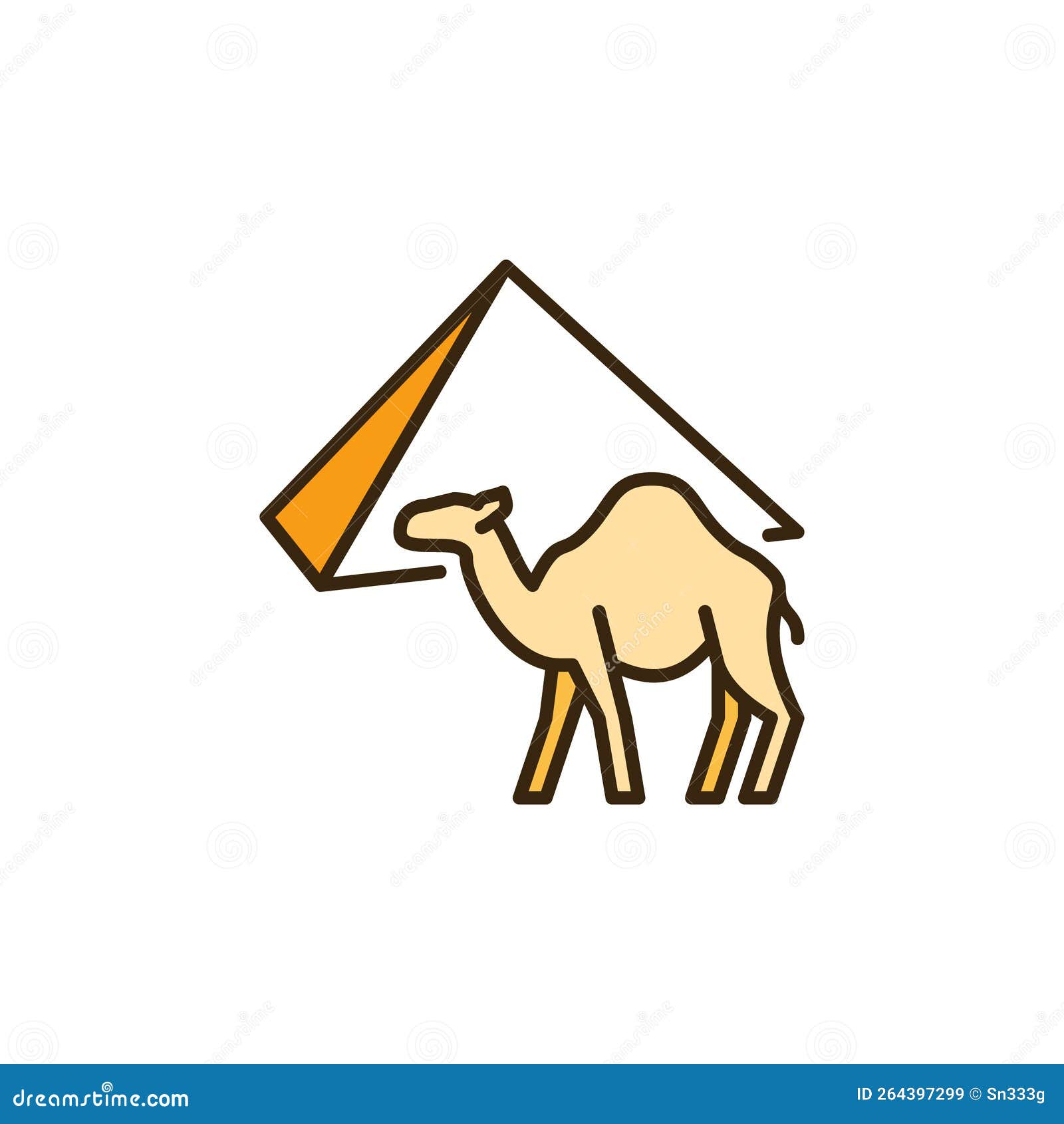 Camel and Egypt Pyramid Vector Concept Colored Icon Stock Vector ...