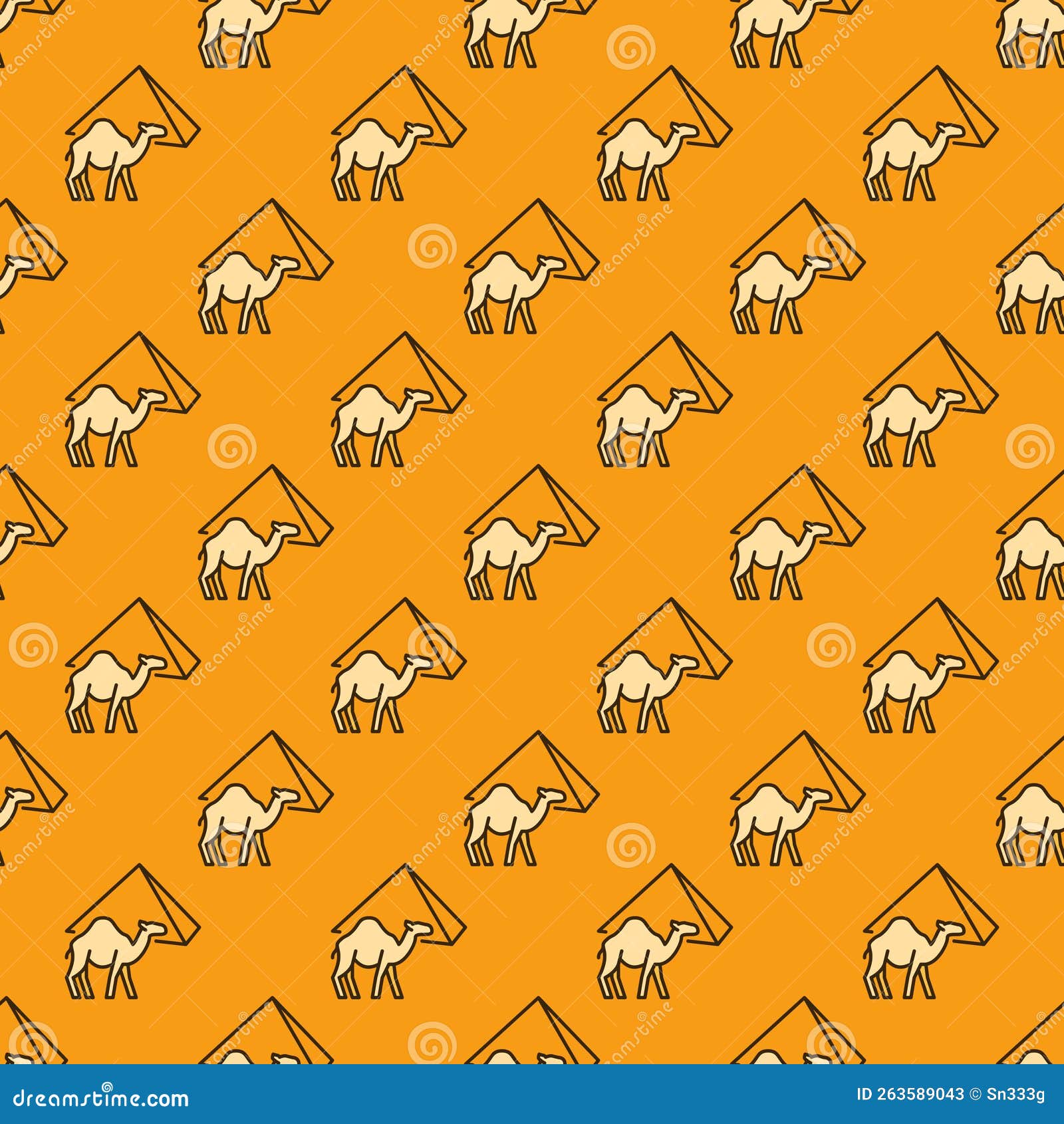 Camel in Egypt Vector Concept Yellow Geometric Seamless Pattern Stock ...