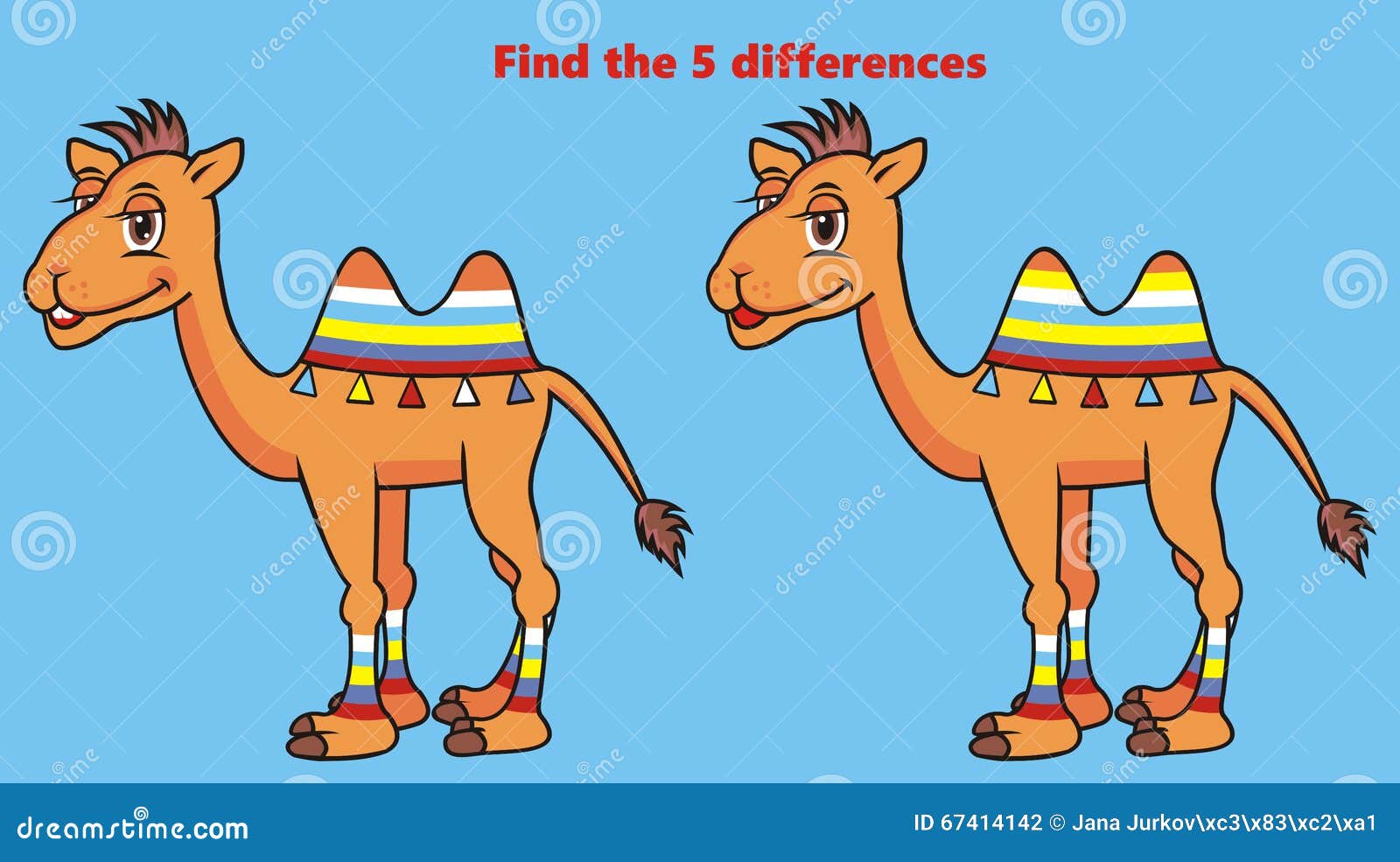 Camel, Find Five Differences, Camel, Vector Illustration Stock Vector ...