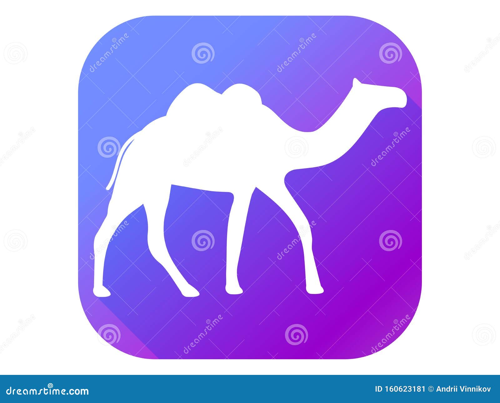 Camel Flat Icon with Long Shadow. Pictogram Gradient Color Stock Vector ...