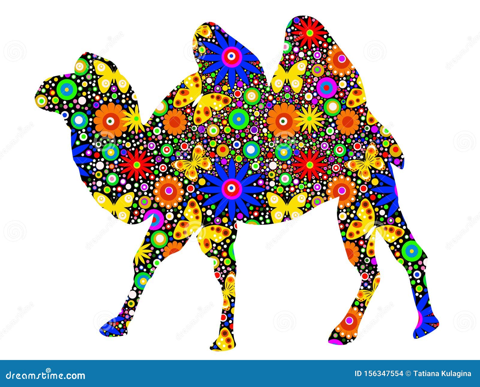 Camel with flowers. stock photo. Image of animal, patterns - 156347554