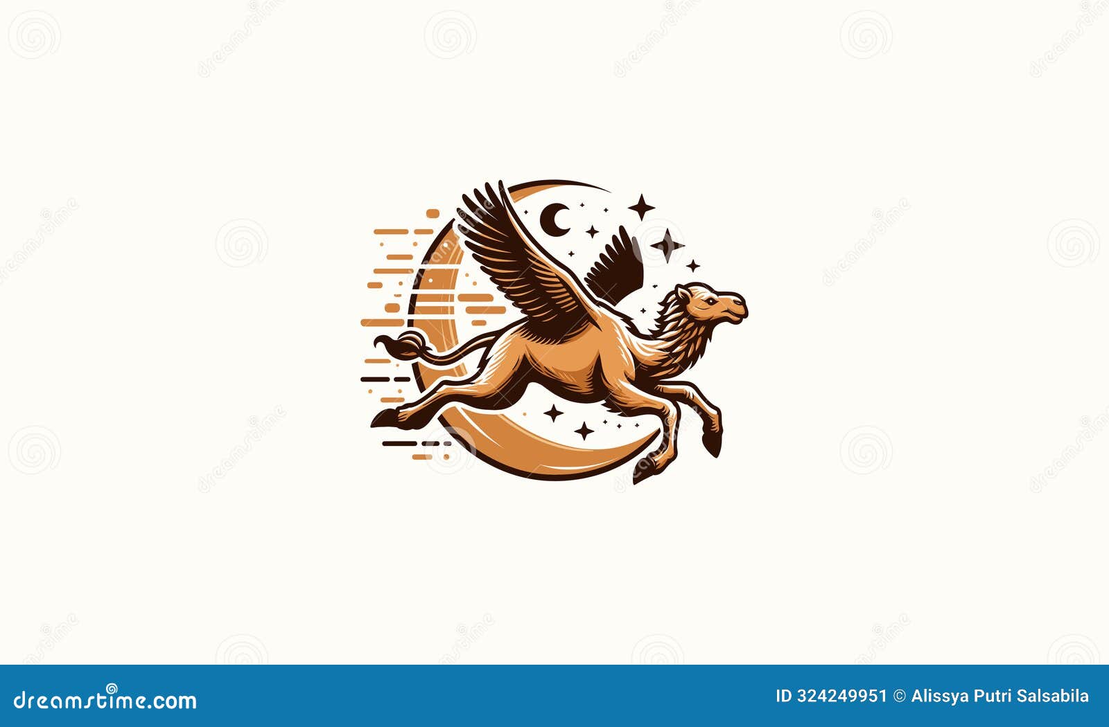 Camel Flying Vector Illustration Mascot Flat Design Stock Vector ...