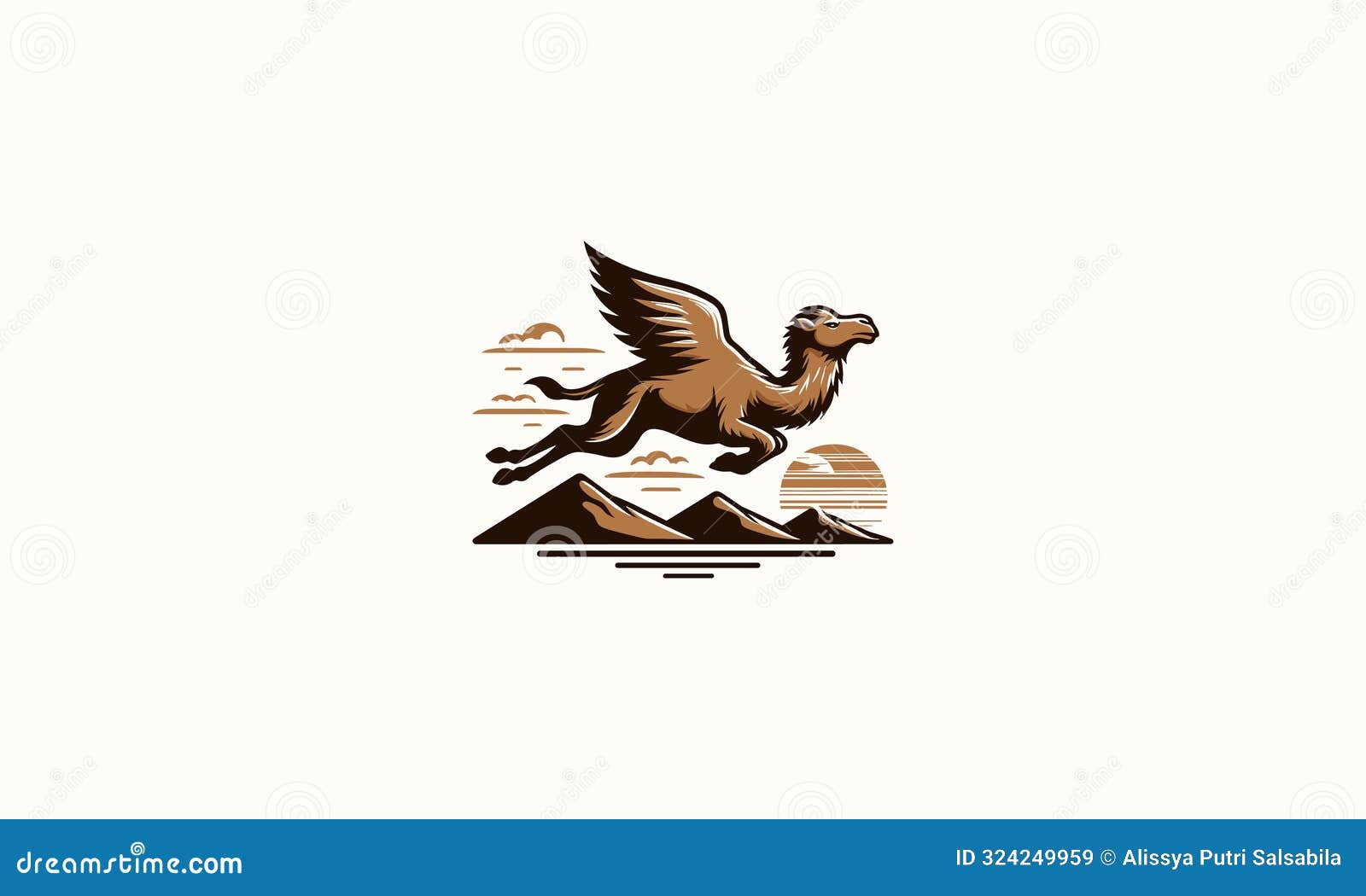 Camel Flying Vector Illustration Mascot Flat Design Stock Vector ...