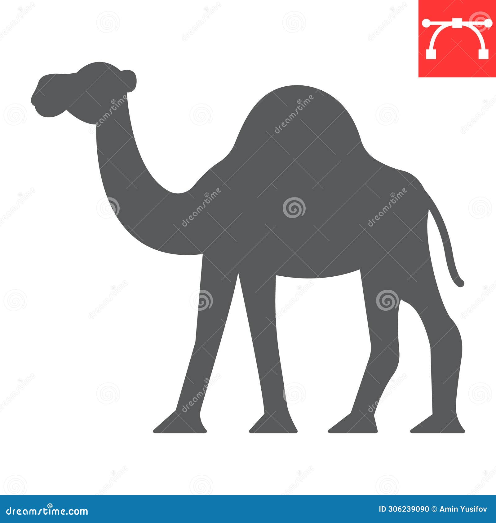 Camel glyph icon stock vector. Illustration of design - 306239090