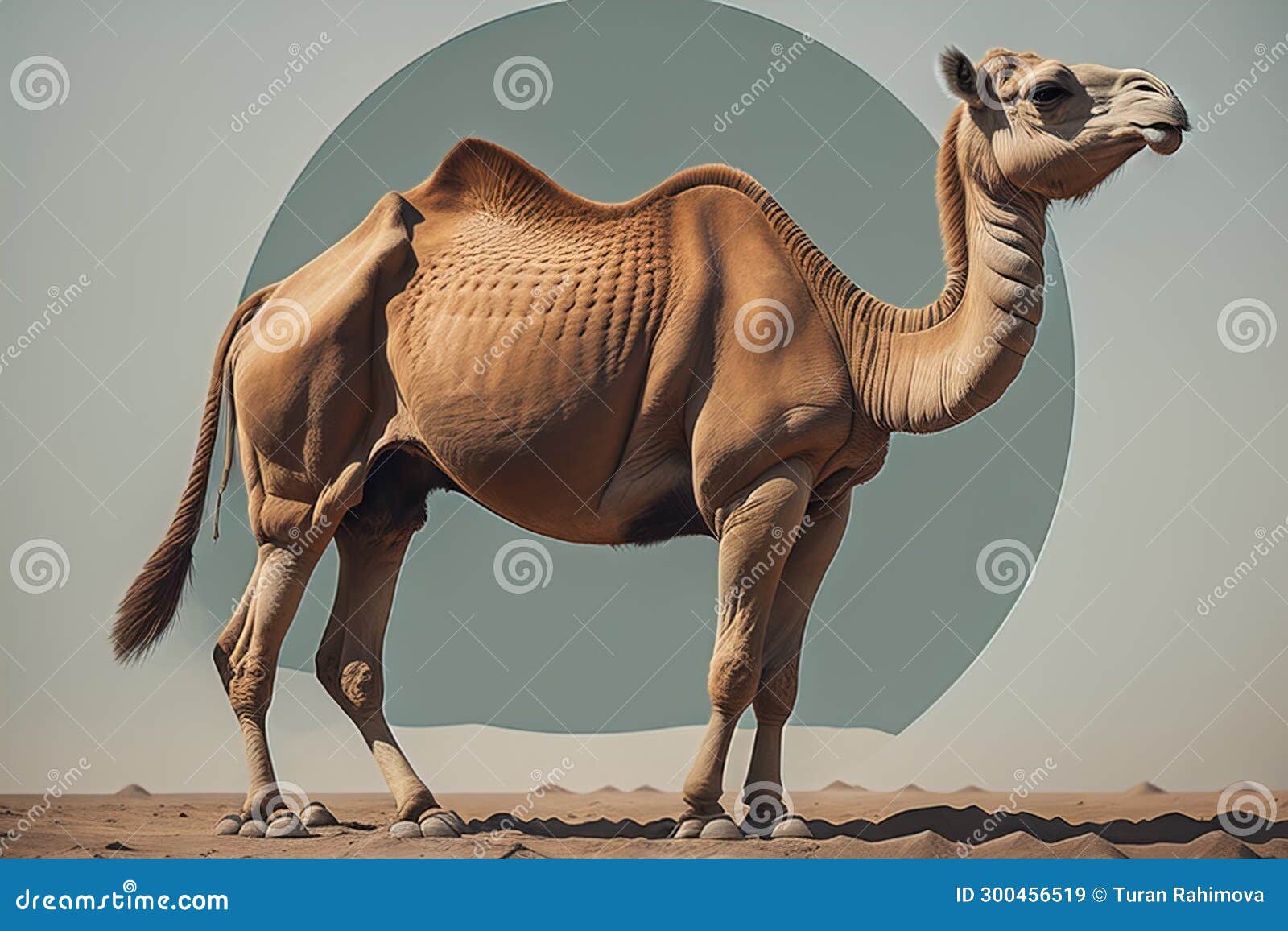 Camel Head on Solid Color Background, Close Up. Vintage Style Stock ...