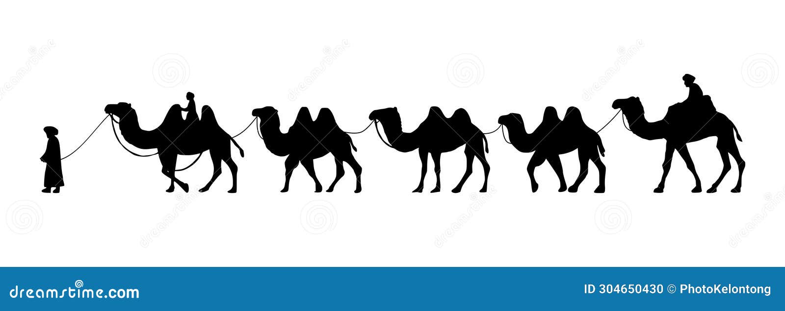 Camel Herder Silhouette Illustration. Camel Caravan Silhouette Cartoon Vector | CartoonDealer ...